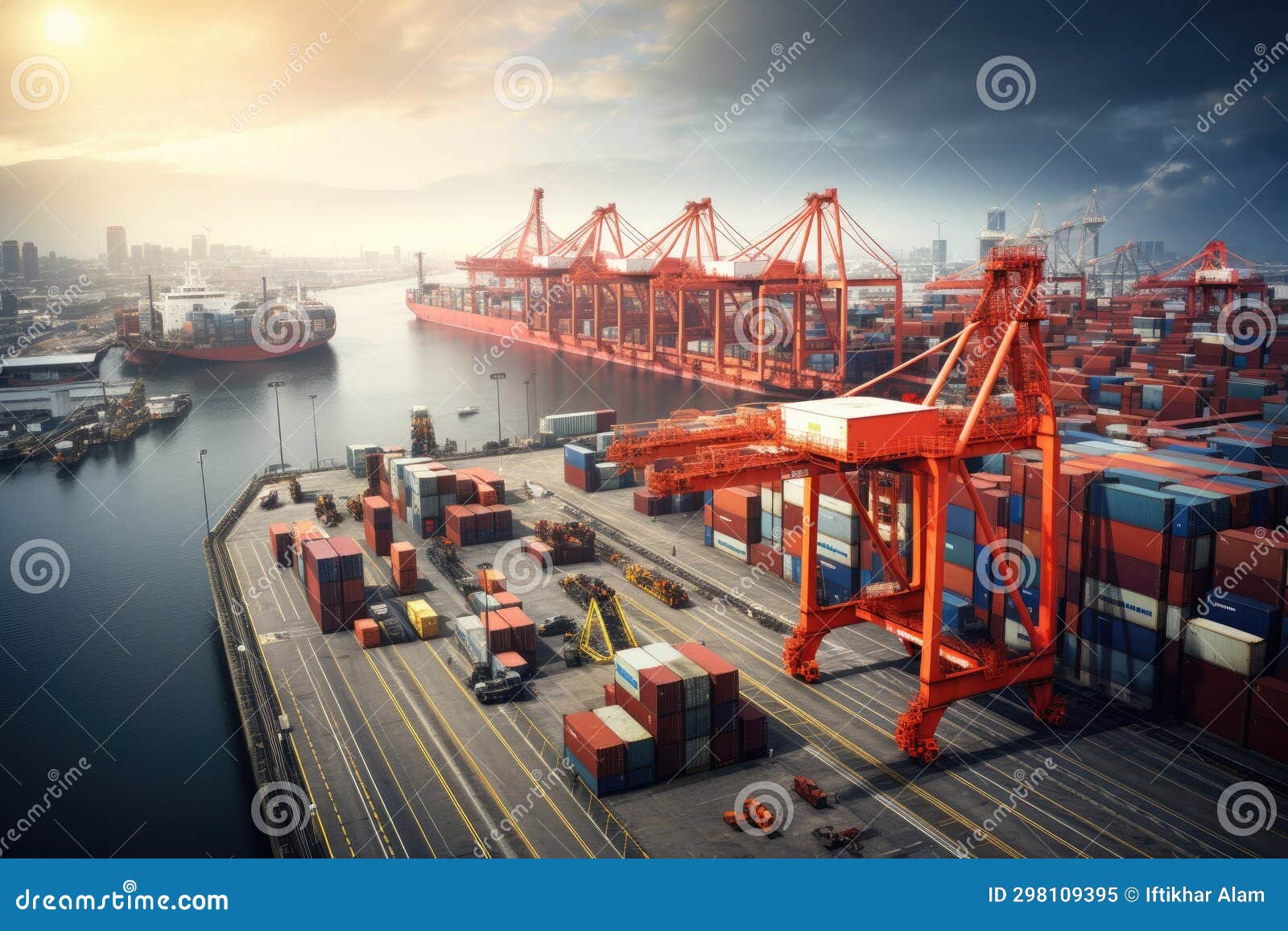 Shipyard, With A View Of Various Vessels Under Construction And Repair ...