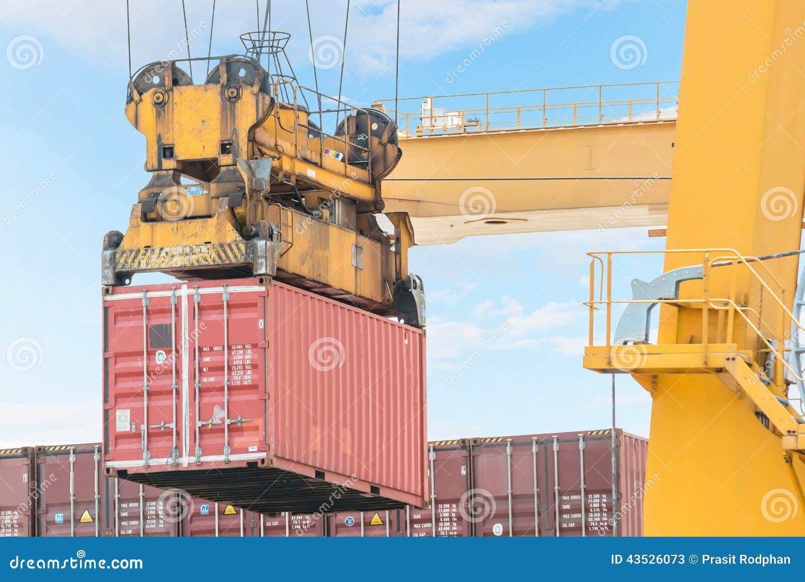 Crane Loading Freighter With Cargo Stock Image | CartoonDealer.com ...