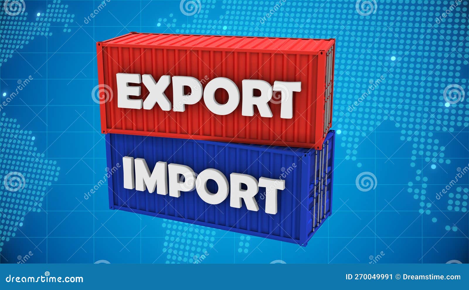 Container Cargo of Import Export for Global Trade Stock Illustration ...