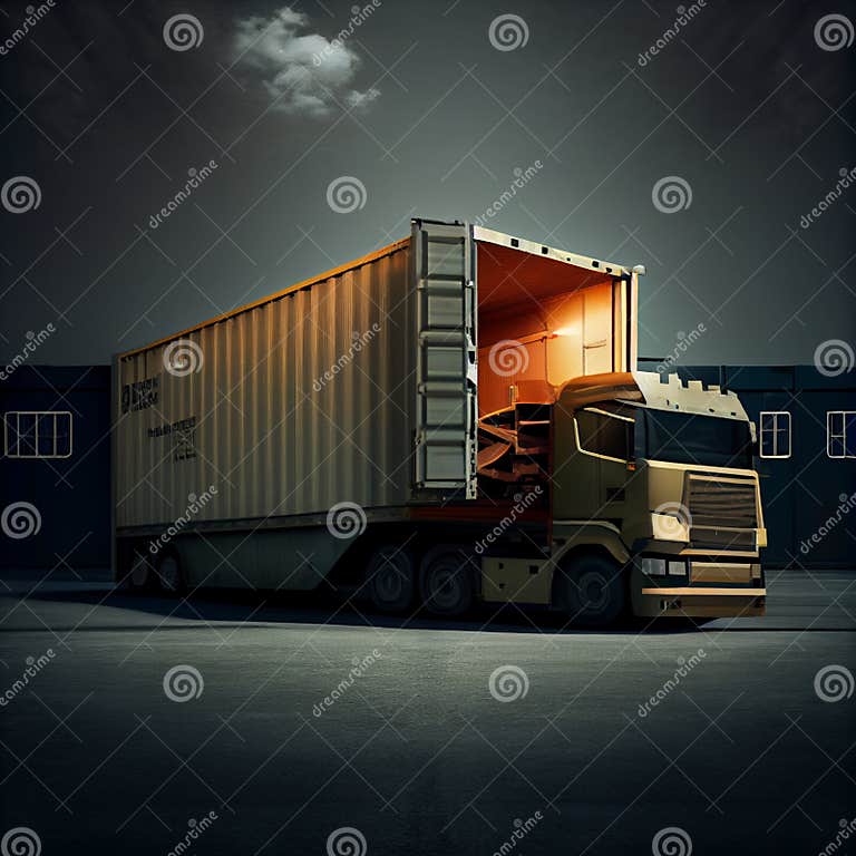 Container Cargo for Logistics Stock Illustration - Illustration of port ...
