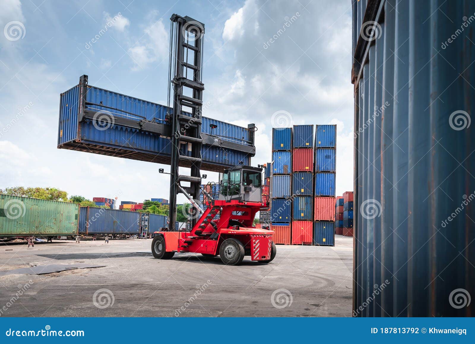 Container Cargo Port Ship Yard Storage of Logistic Transportation ...