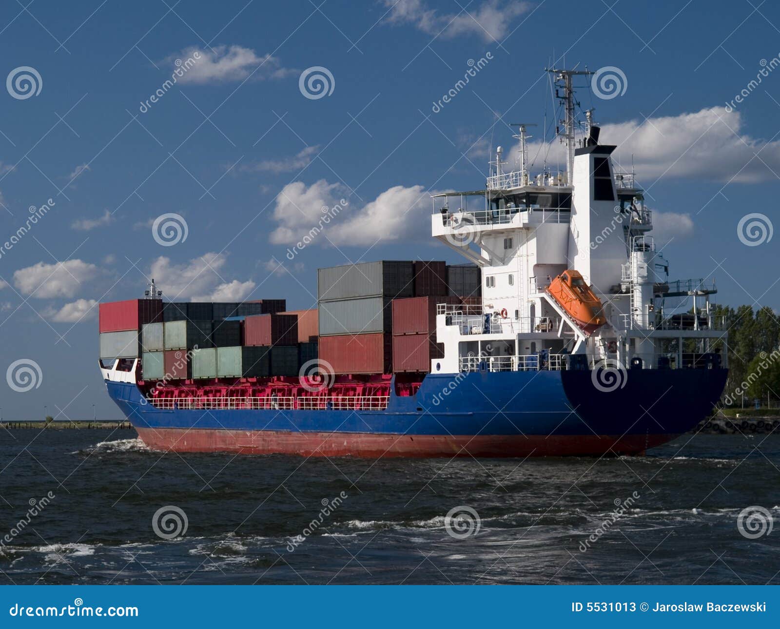 Container Cargo Ship stock image. Image of carrier, cargo - 5531013