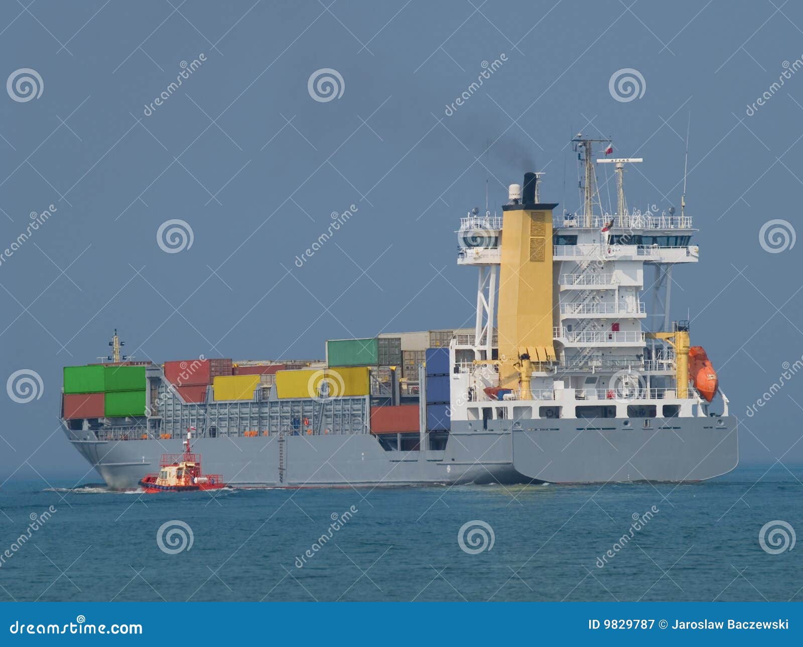Container Cargo Ship stock image. Image of harbor, harbour - 9829787