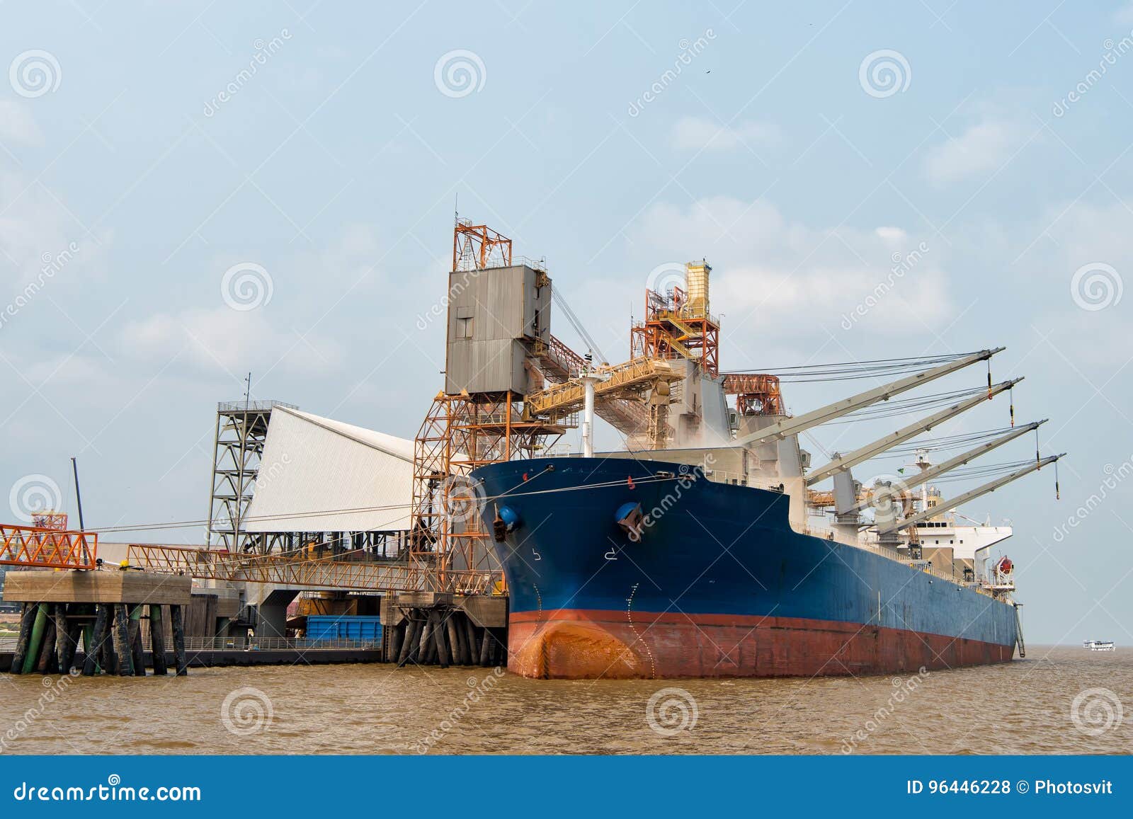 Container Cargo Ship in the Ocean at Dock Stock Photo - Image of ...