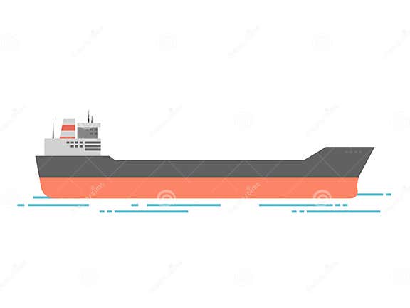 Container Cargo Ship in the Ocean Icon. Vector Stock Vector ...