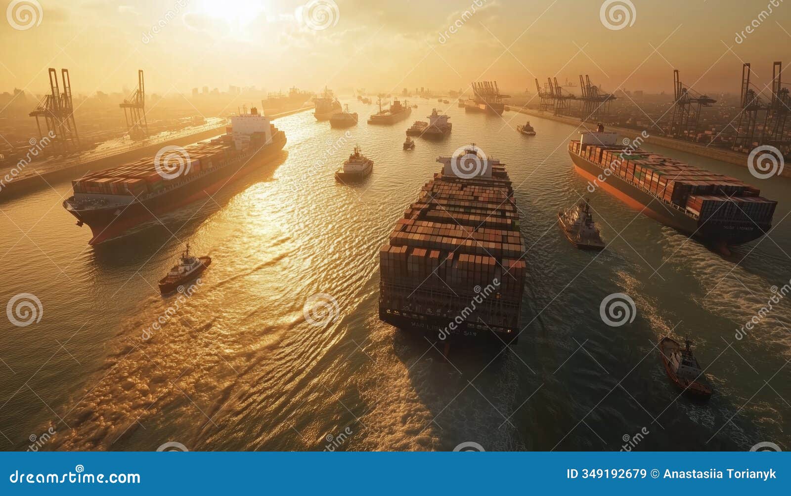 Container Cargo Ship Runs Aground in Suez Canal Stock Image - Image of ...