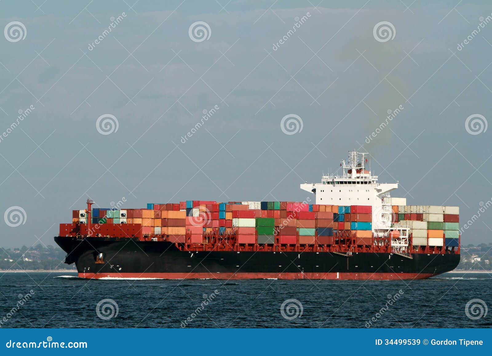 Container Cargo Ship at Sea Stock Image - Image of cargo ...