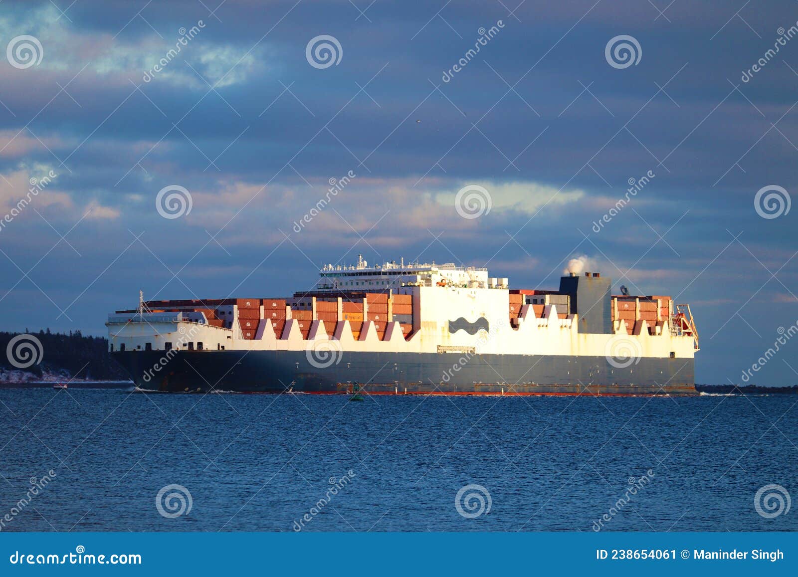 Container Cargo Ship at Sea. Stock Image - Image of water, rate: 238654061