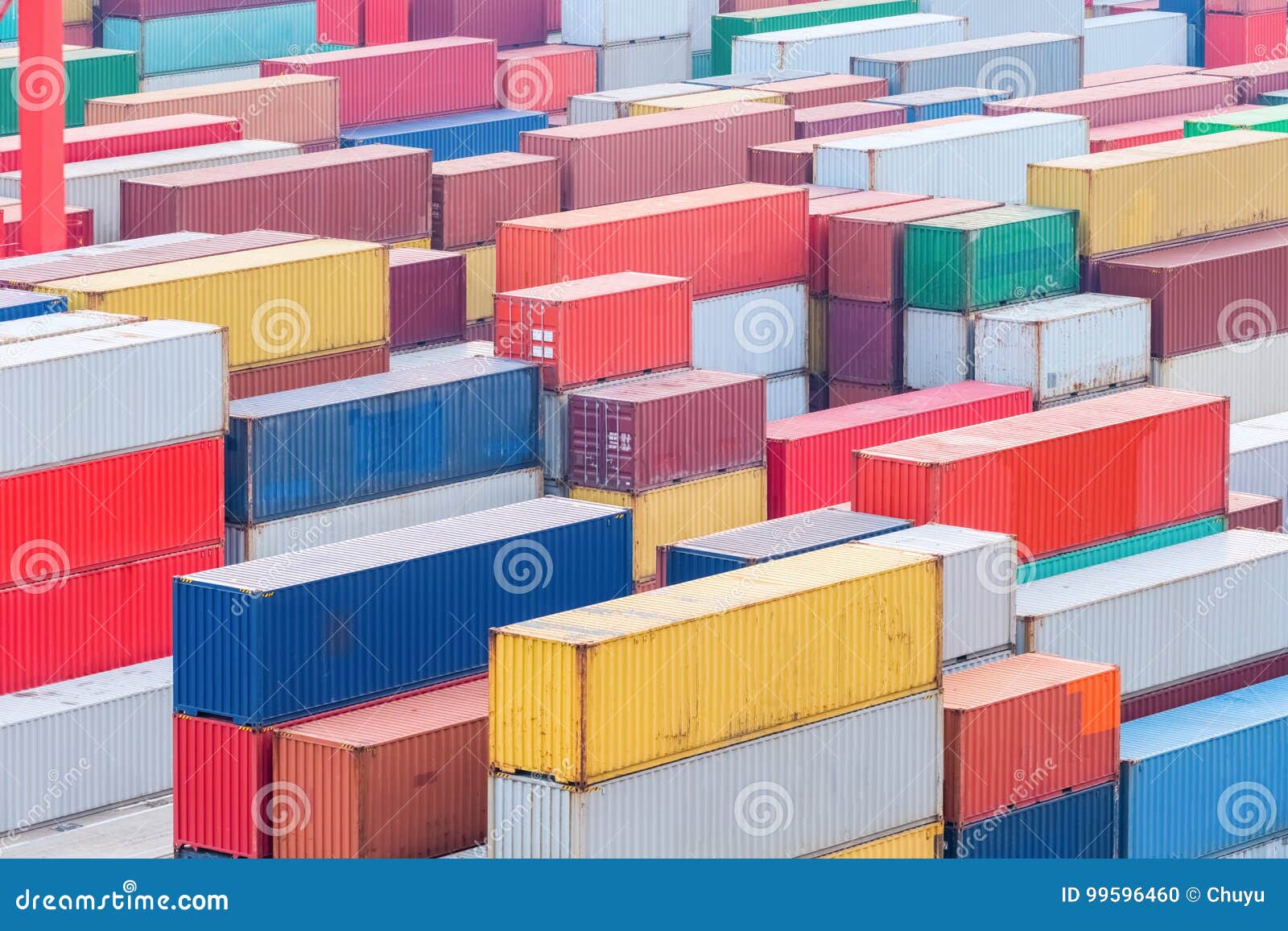 Container Cargo Terminal Closeup Stock Photo - Image of loading ...