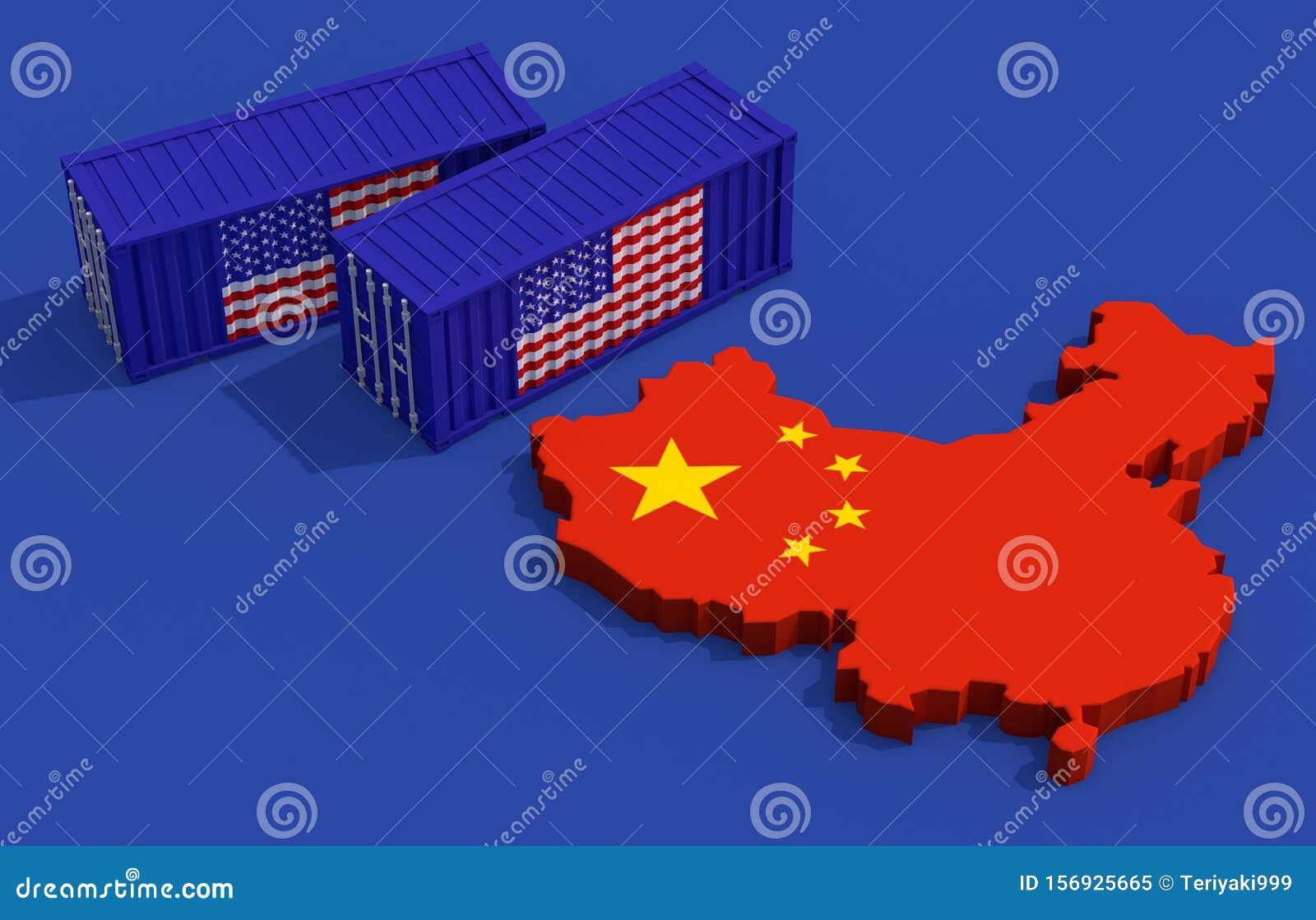 Trade Friction between America and China Concept Stock Illustration ...