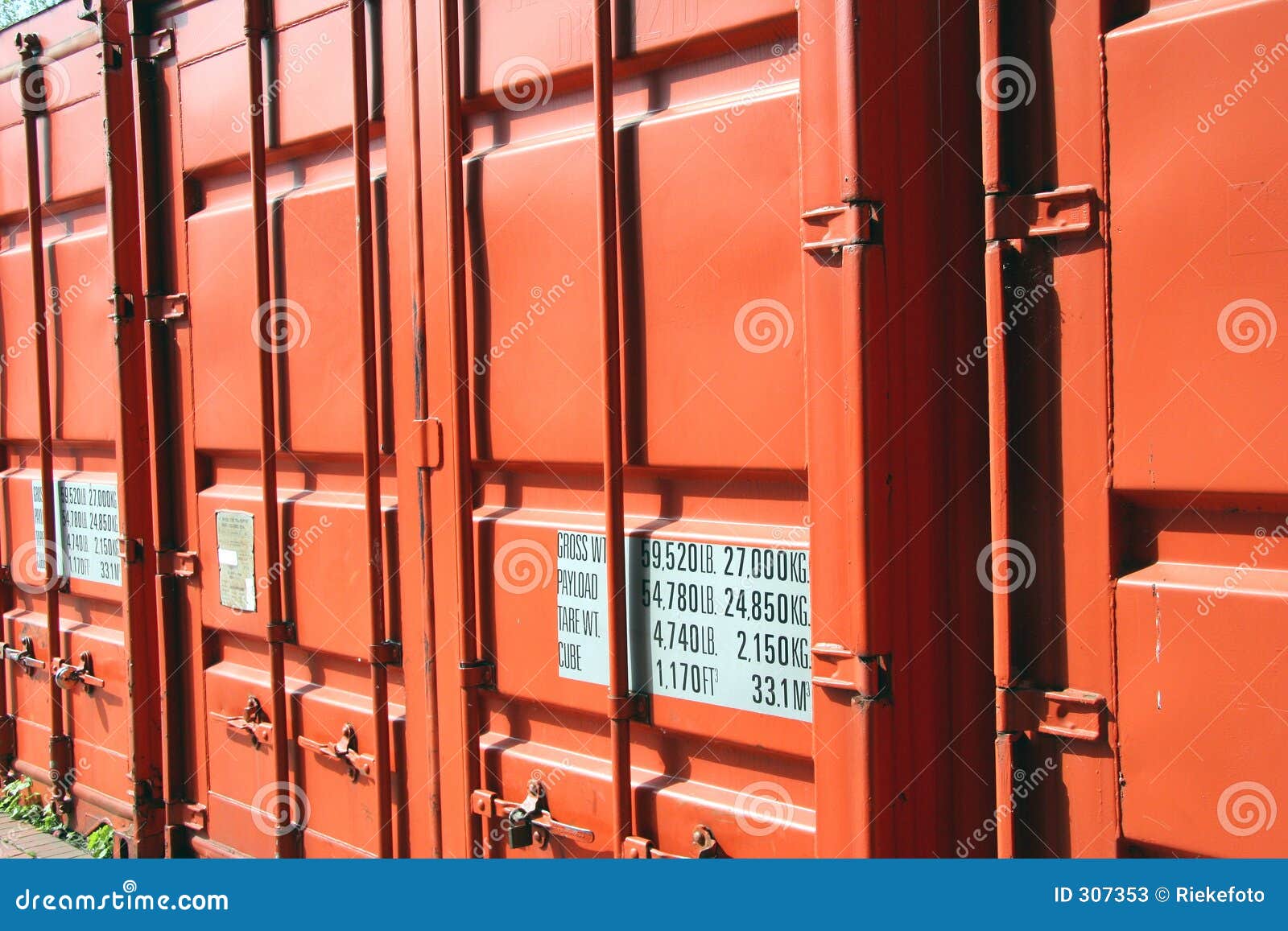 Container close-up stock image. Image of merchandise, orange - 307353