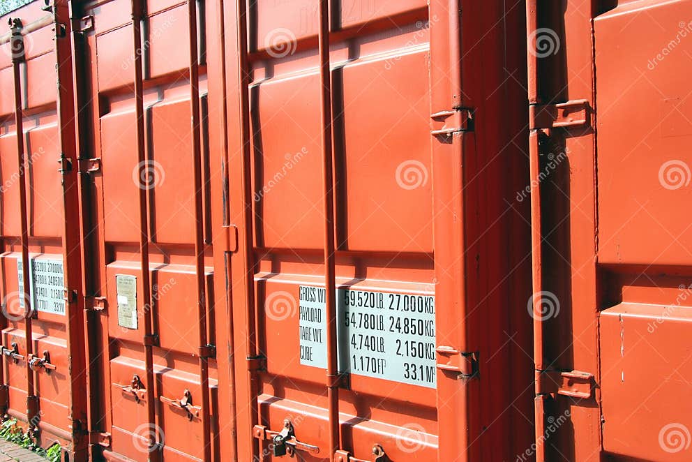 Container close-up stock image. Image of merchandise, orange - 307353
