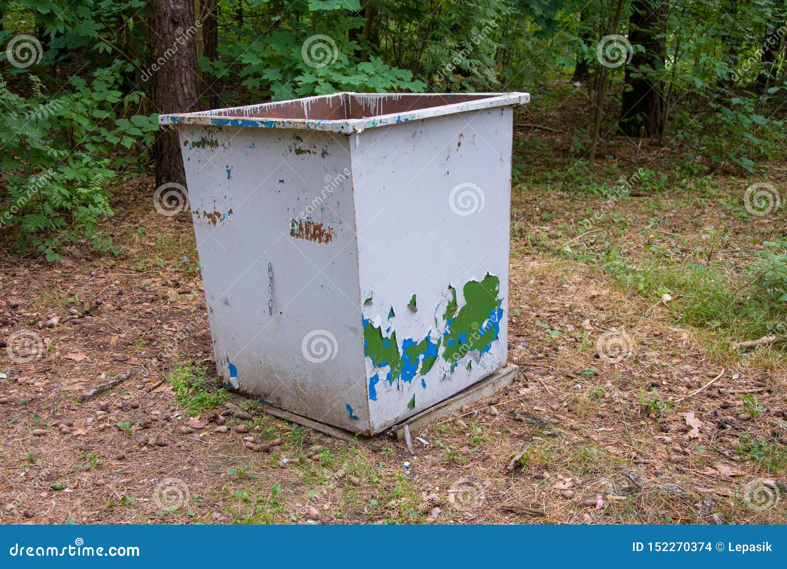 The Container for Collecting Garbage in a City Park, Collecting ...