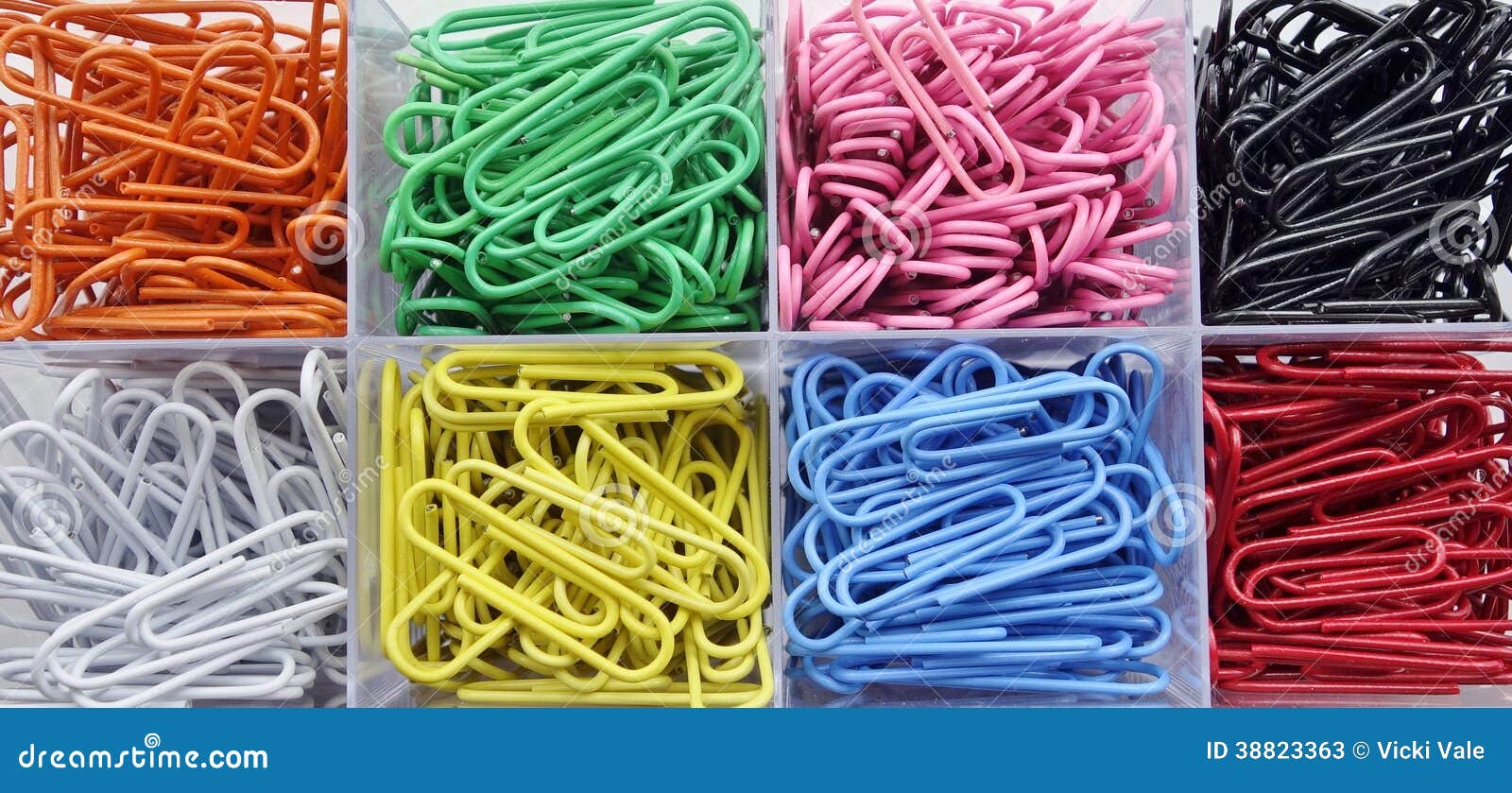 Container of Coloured Paperclips. Stock Image - Image of wire, green ...