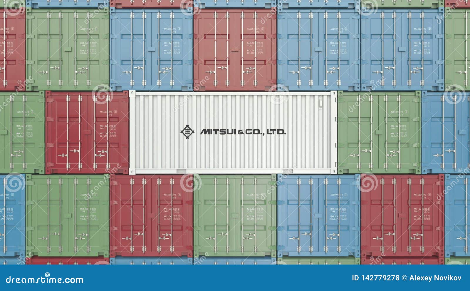 Container with Mitsui Corporate Logo. Editorial 3D Animation Stock ...
