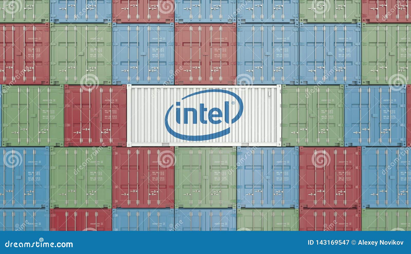 Container With Intel Corporate Logo. Editorial 3D Rendering ...