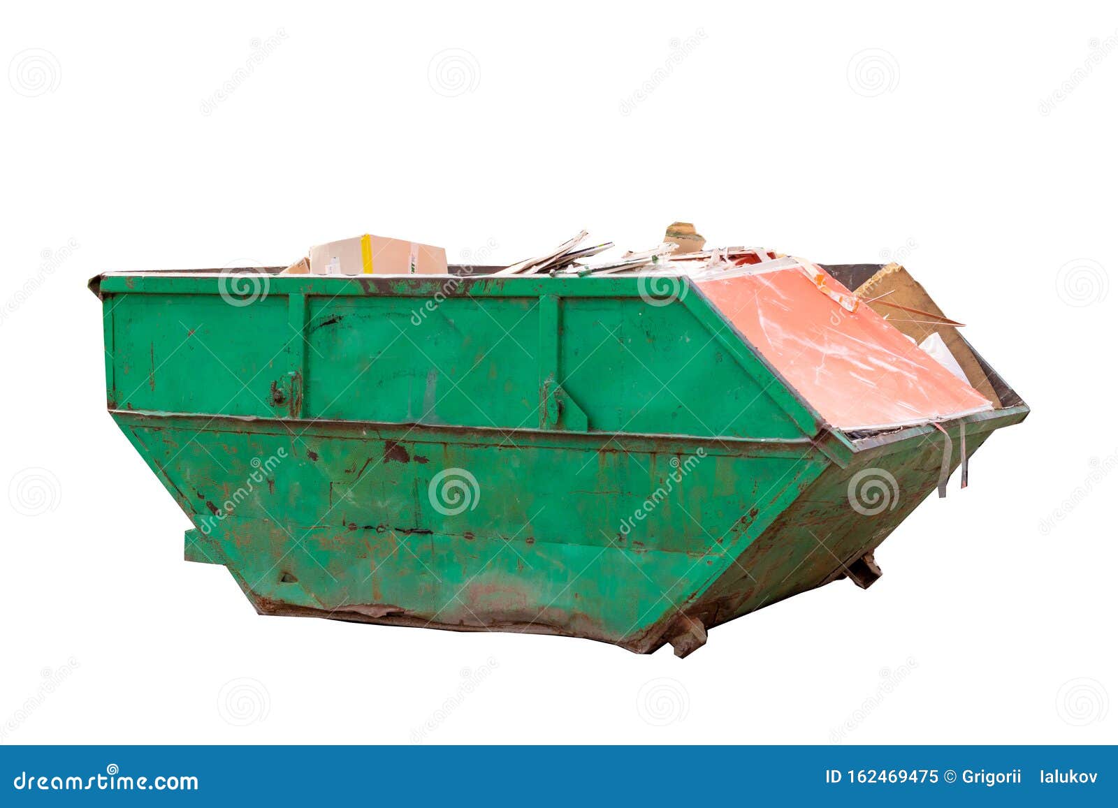 Container for Construction Waste with Broken Bricks on the Background ...