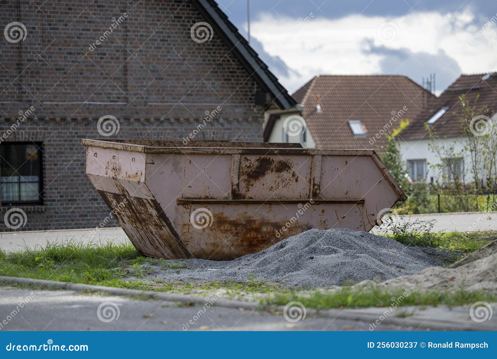 Dumpster on a Construction Site Stock Image - Image of bulky ...
