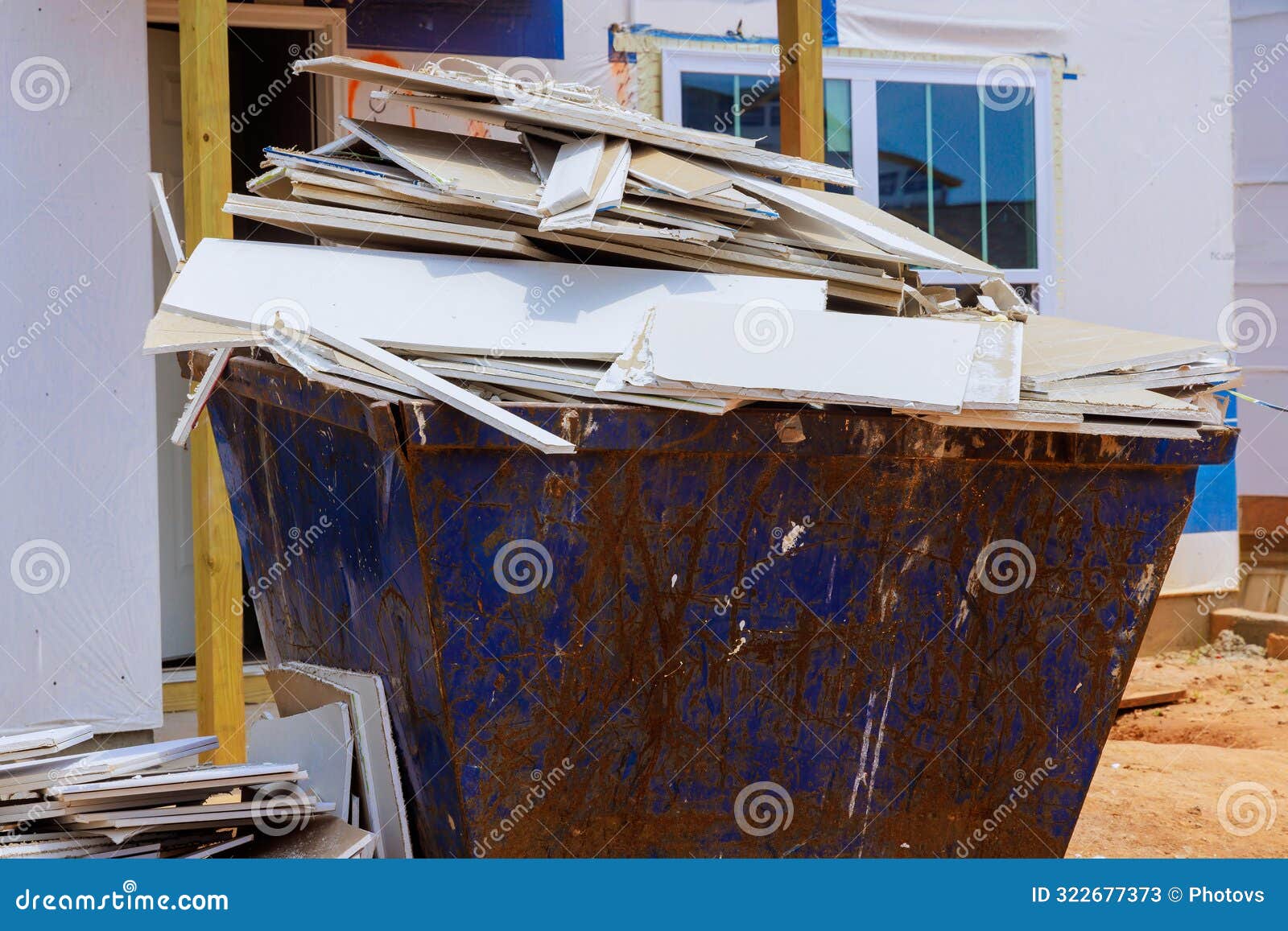 Container with Construction Waste Was Emptied of a Remaining ...