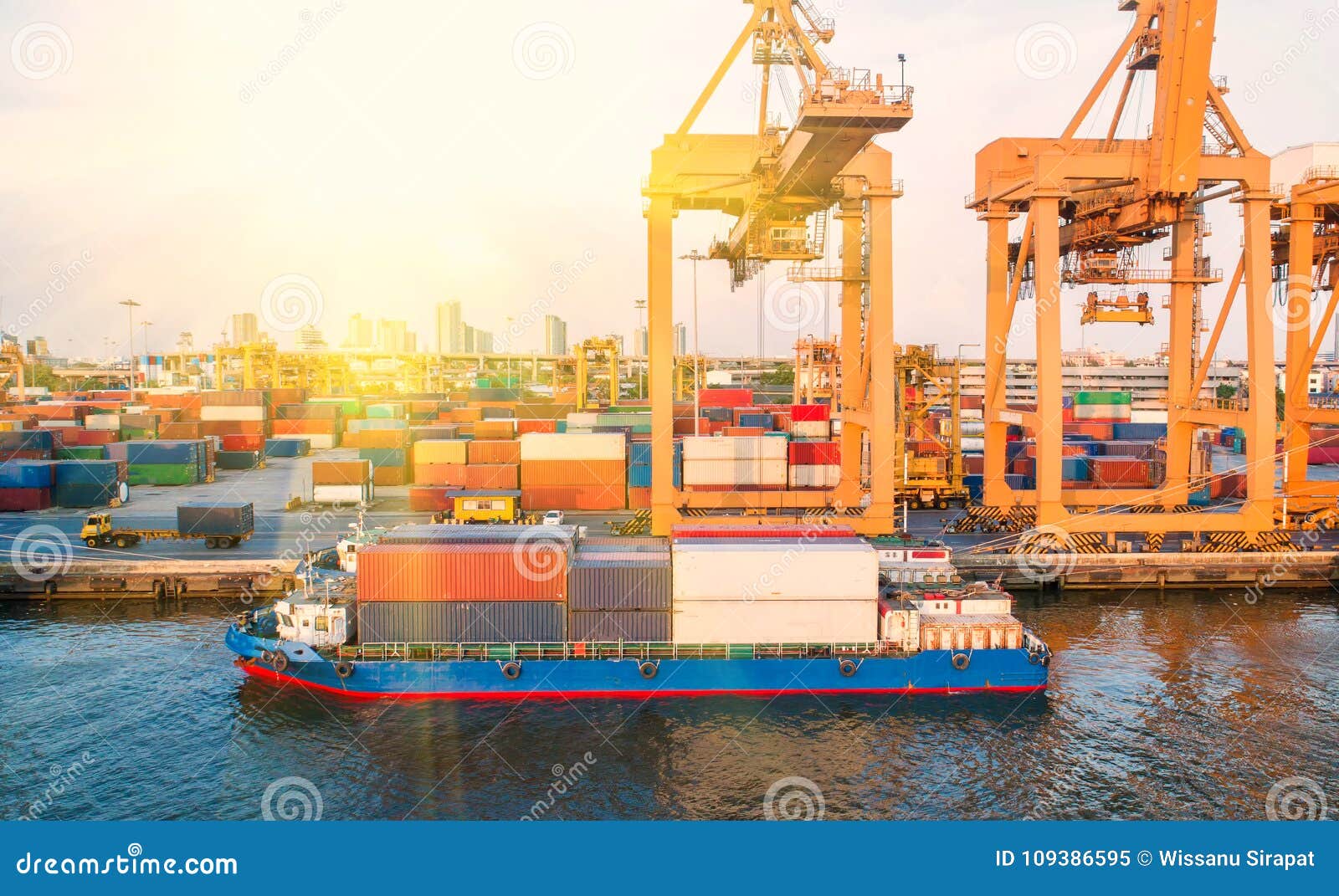 Container,container Ship in Import Export and Business Logistic,by ...