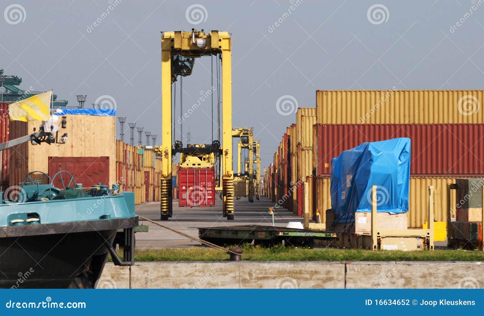 Container cranes stock photo. Image of blue, carrier - 16634652