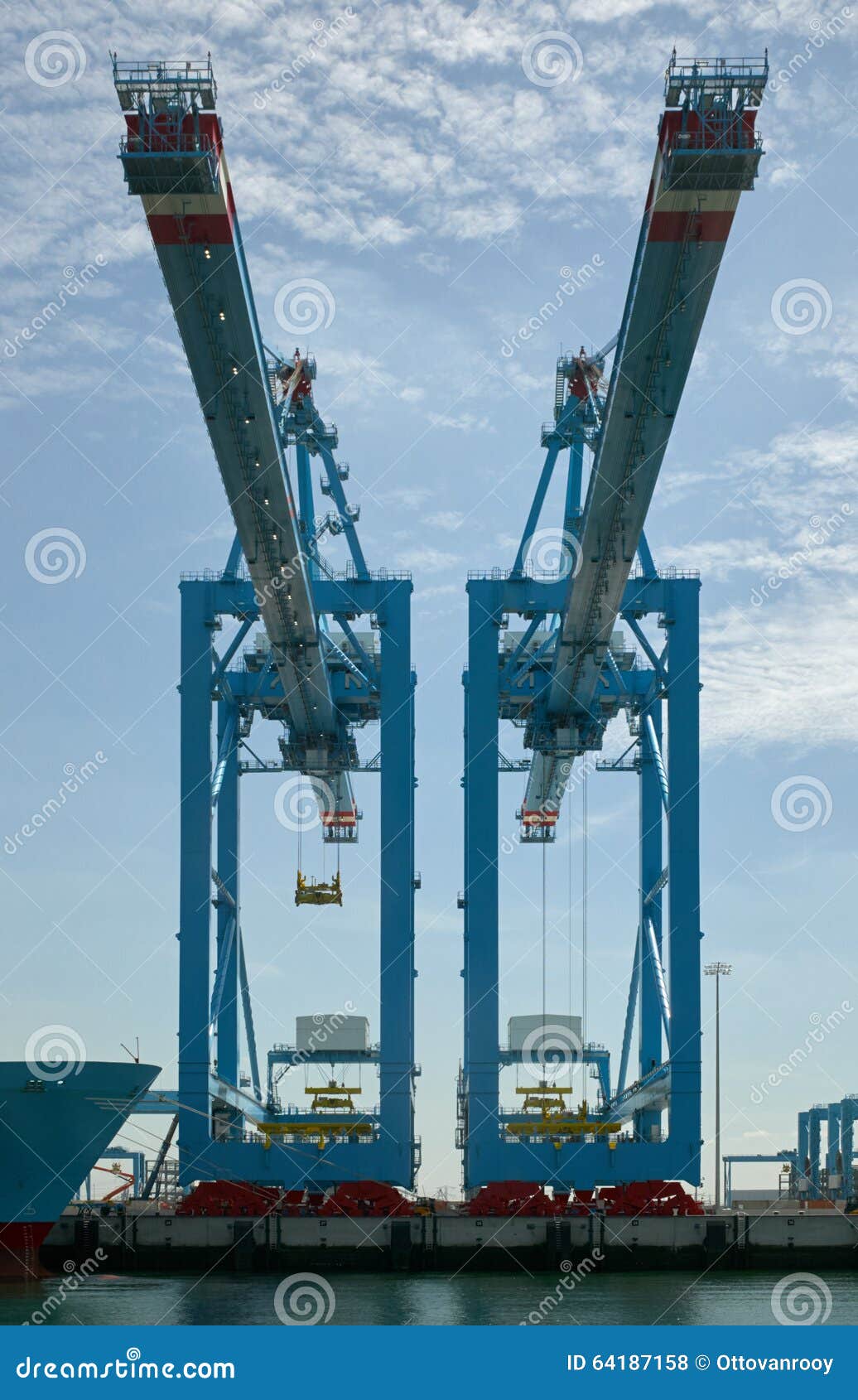 Container Cranes At The Container Terminal Cargo Port, Royalty-Free ...
