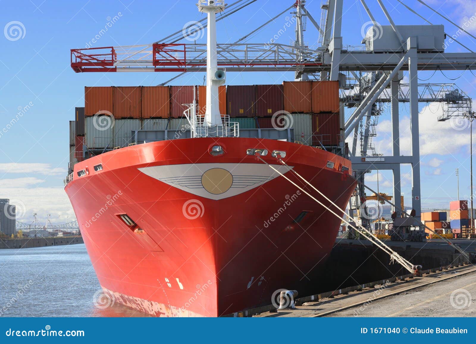 Container Cranes and Ship stock photo. Image of port, container - 1671040