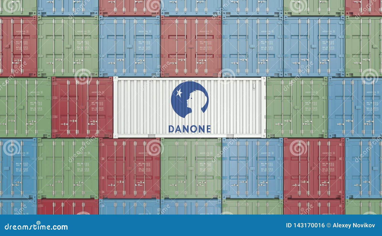 Container With Danone Corporate Logo. Editorial 3D Rendering ...