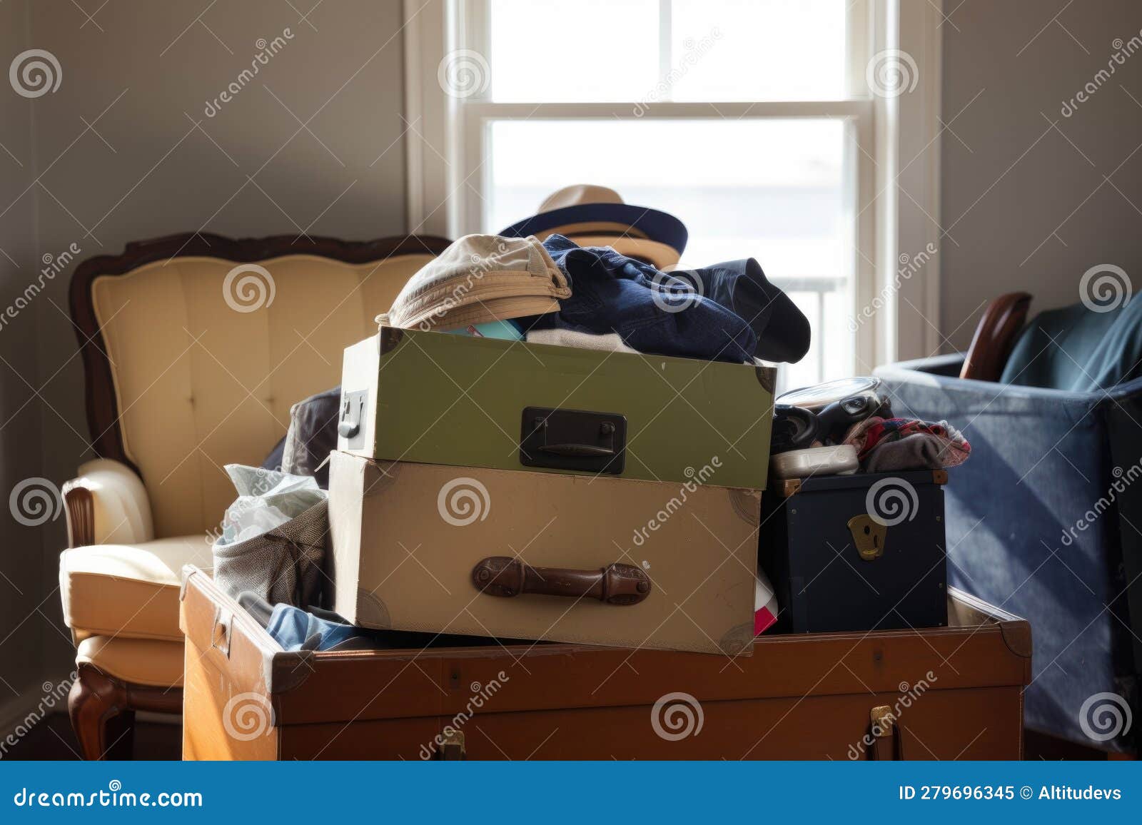 Container of Decluttered Items, Ready To Be Donated or Sold Stock Image ...