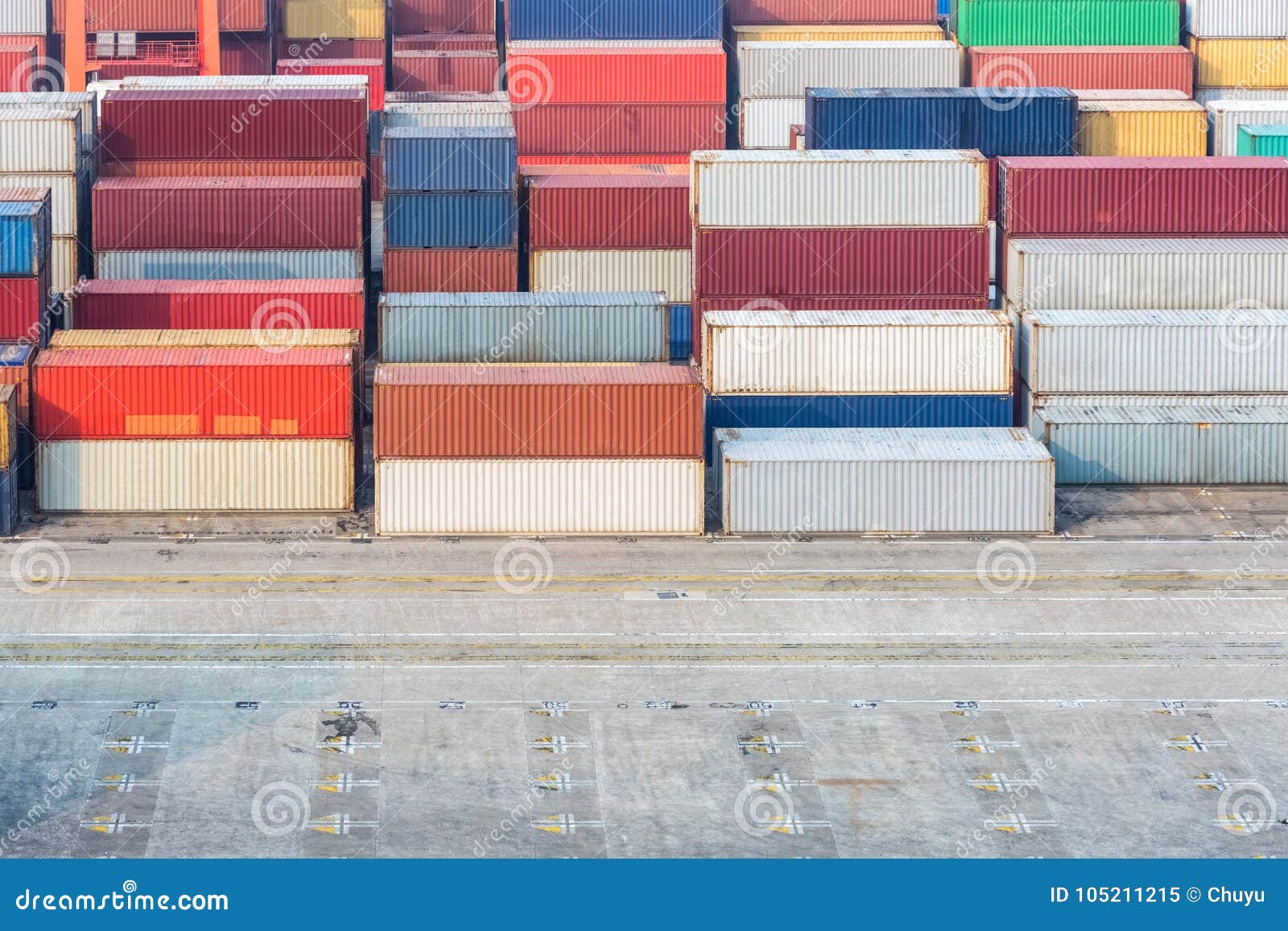Container Depot Chief Holding Hands With Foreman In Safety Vast And ...