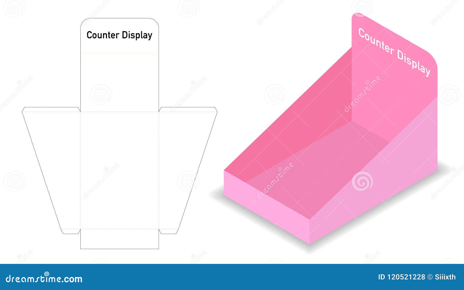 Container Display 3d Mockup with Dieline Template Stock Vector ...