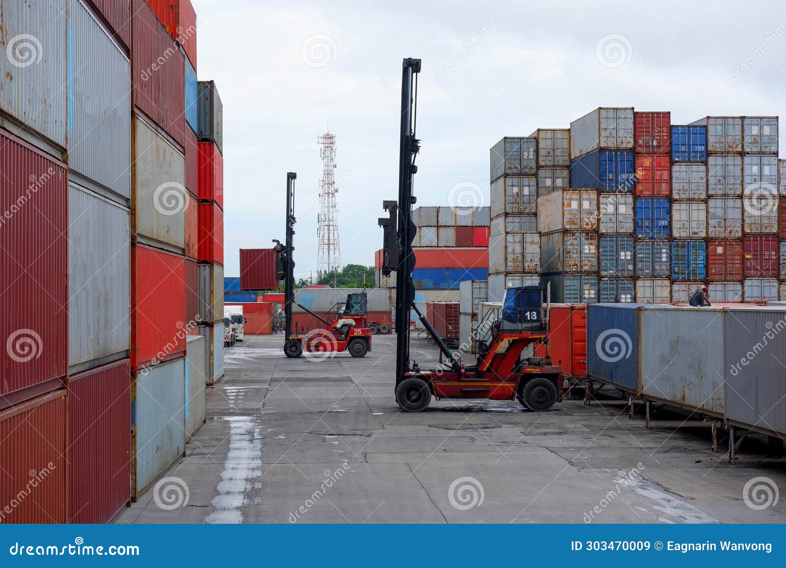 Container on the Dock International Transport Logistics Stock Image ...