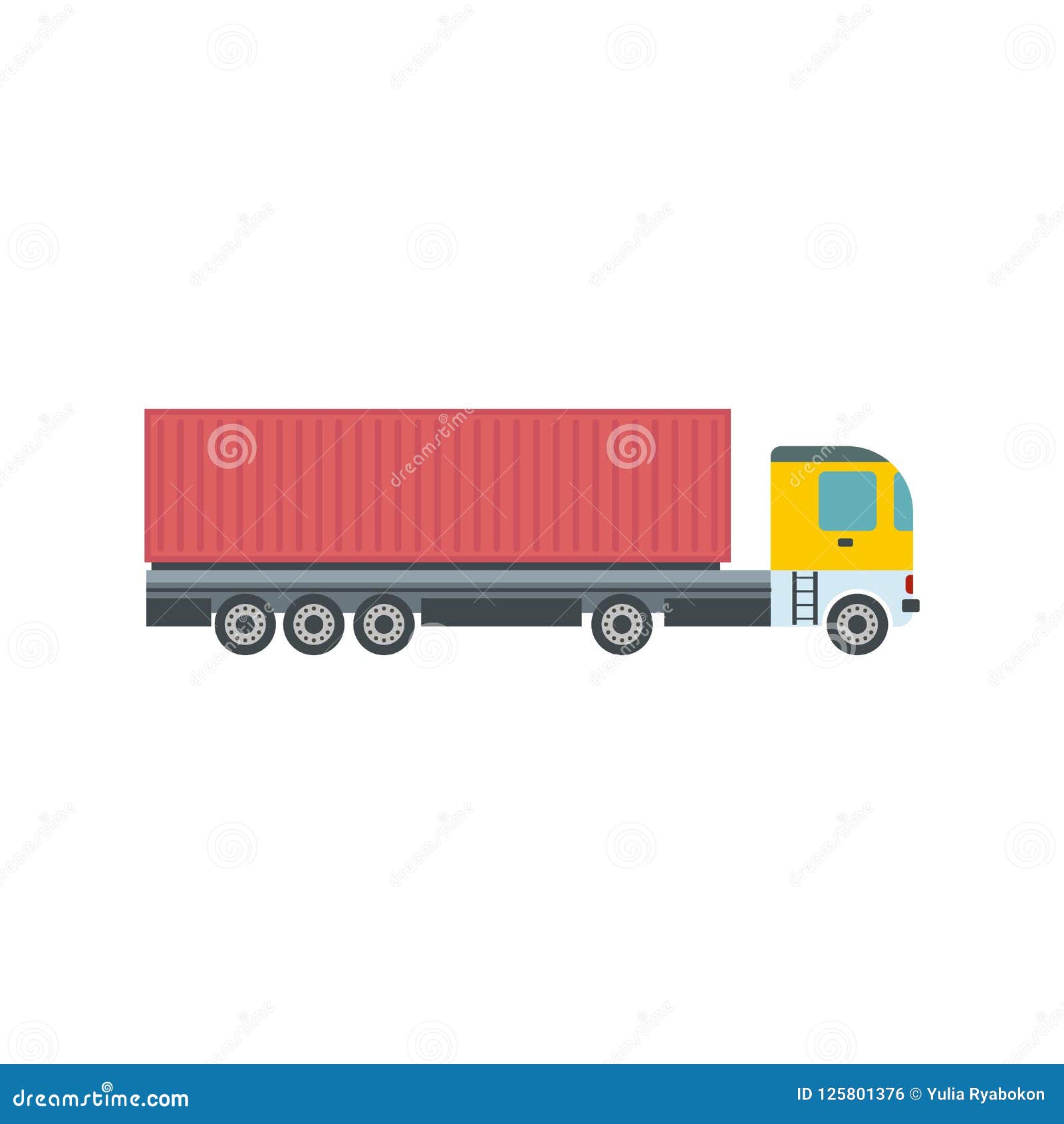 Container At The Dock With Truck Black Simple Icon Cartoon Vector ...