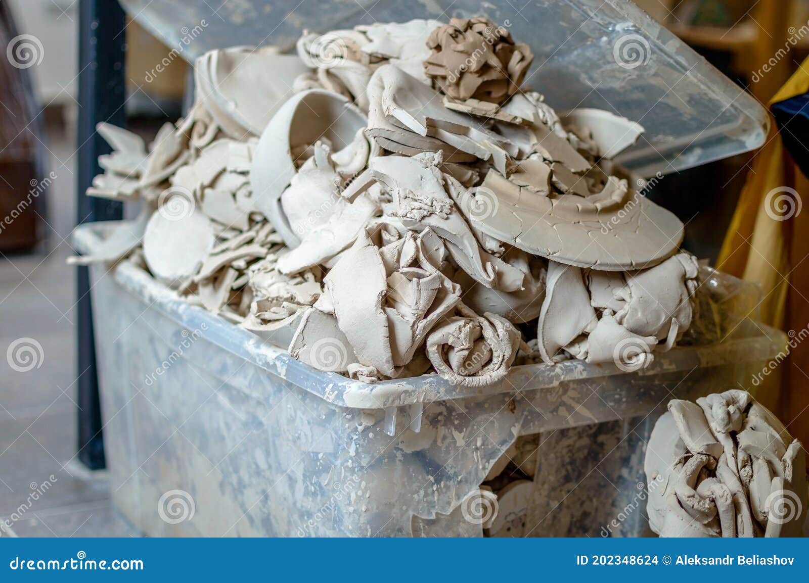 Container with dried clay stock photo. Image of material - 202348624