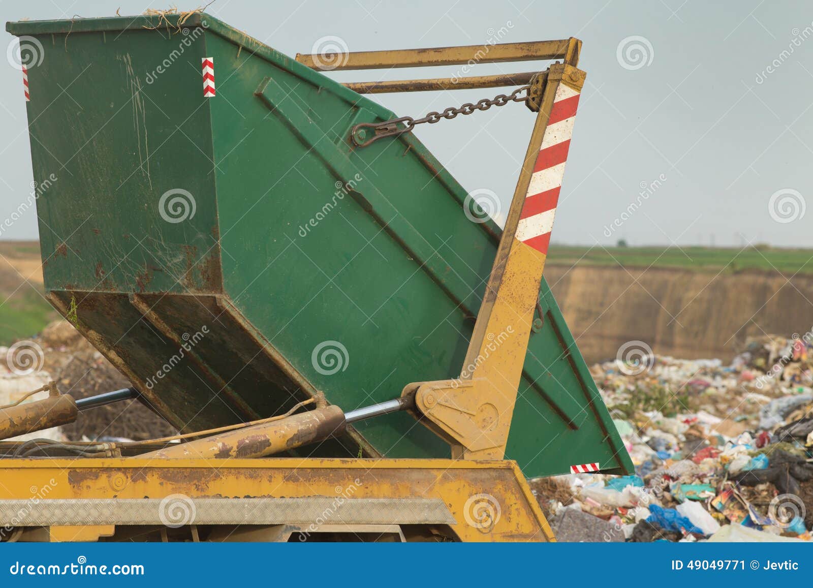 Container on the dump stock image. Image of operating - 49049771