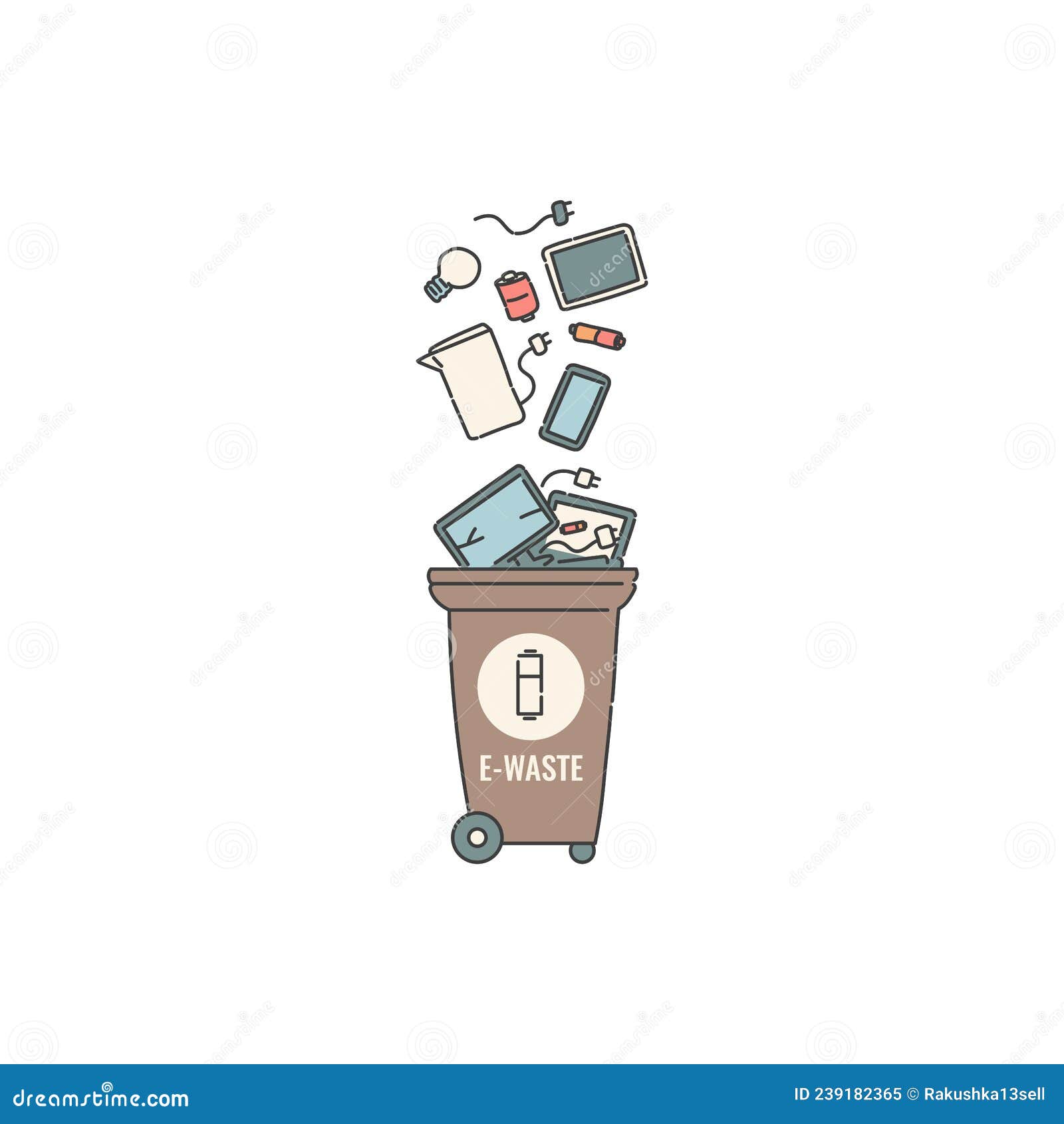 Container Dumpster with E-waste Electronic Garbage Sorting and ...