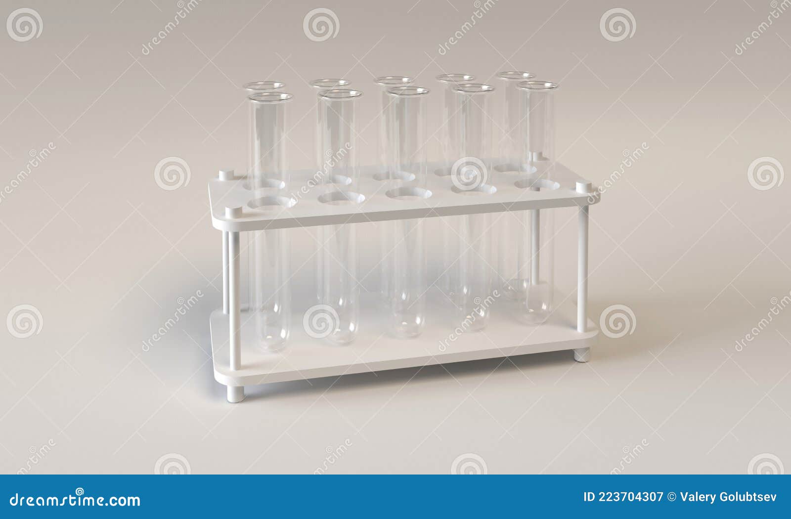 Container with Empty Tubes for Medical Analyzes, Chemical Experiments ...