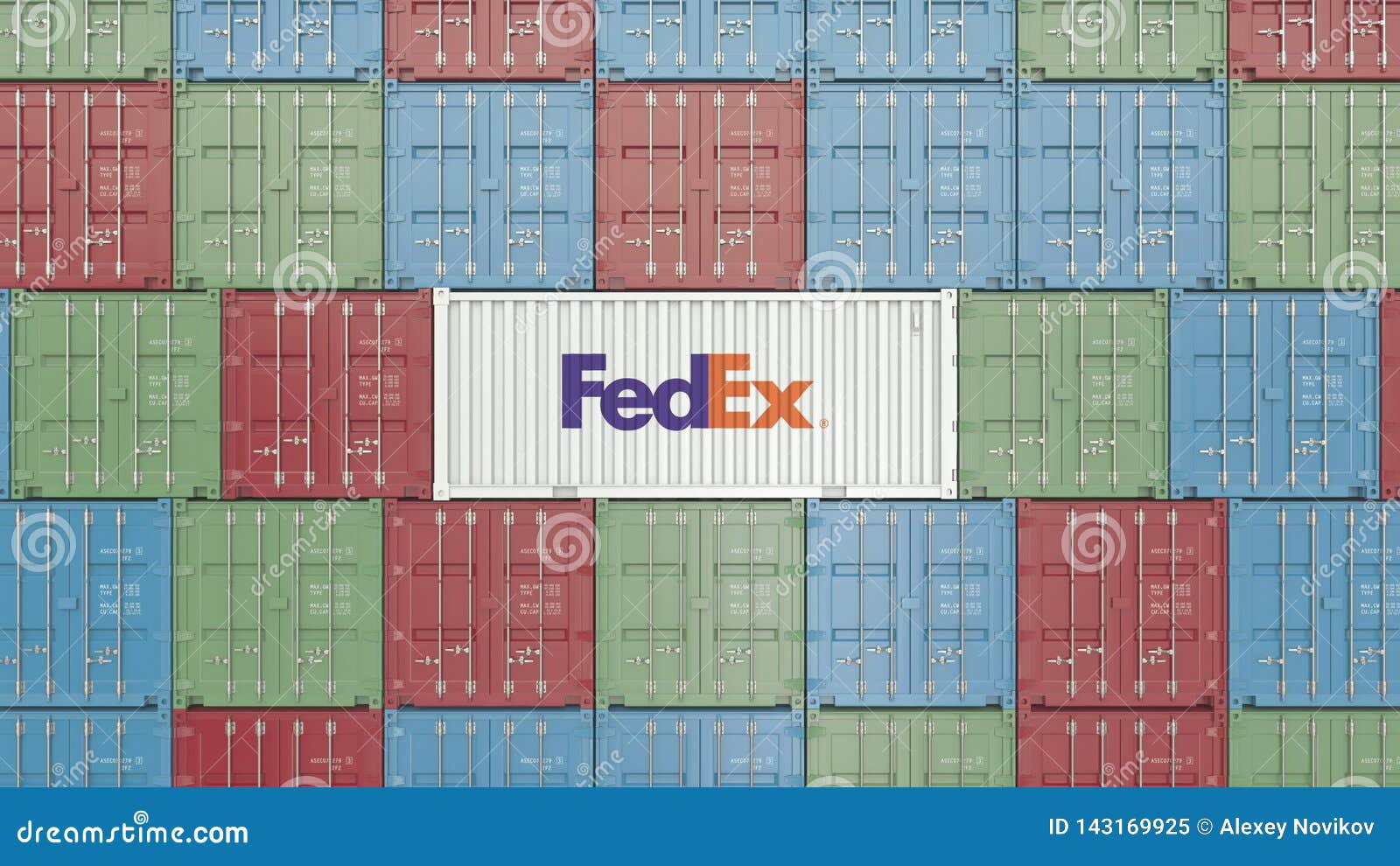 Container with FedEx Corporate Logo. Editorial 3D Rendering Editorial ...