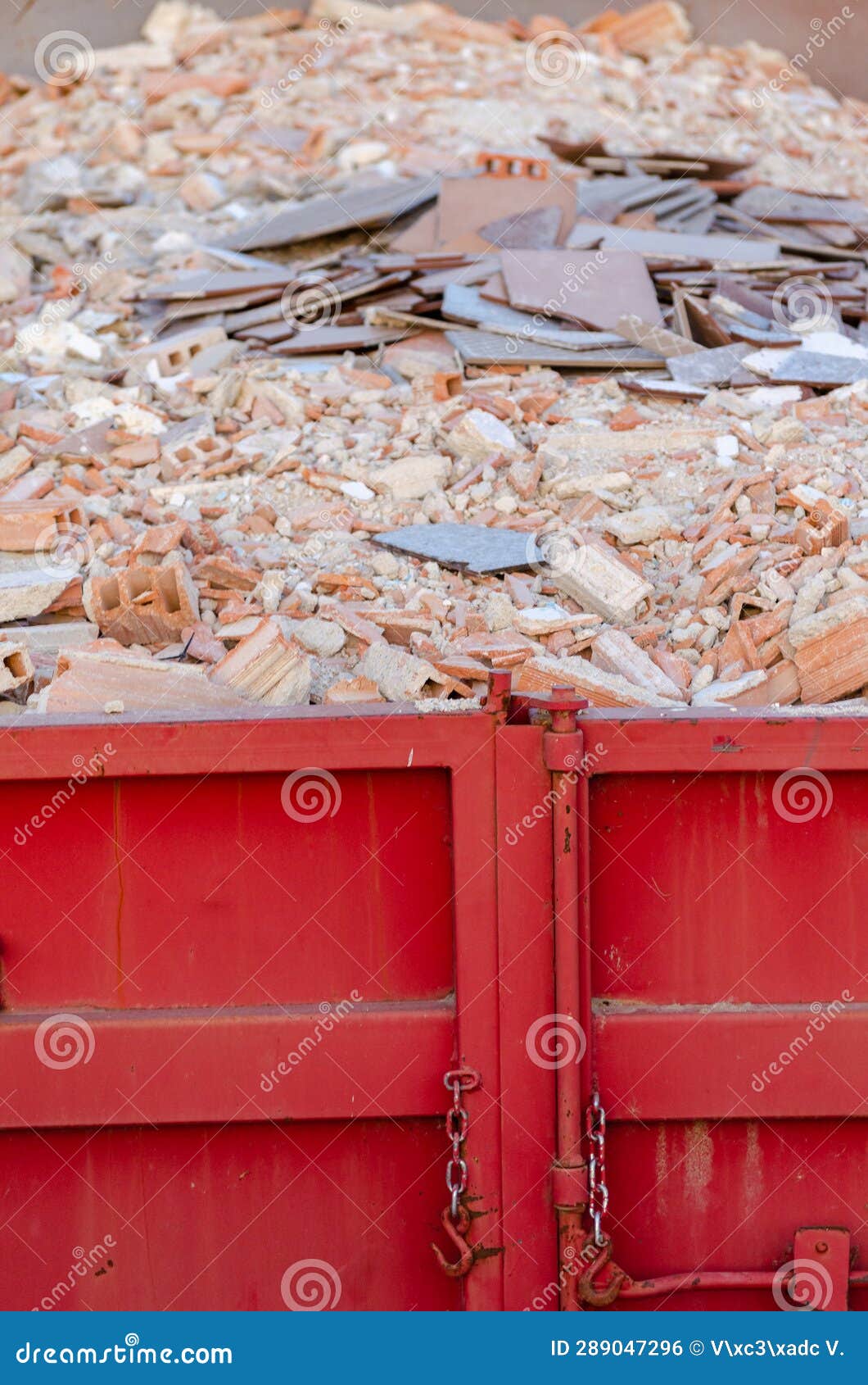 Container Filled with Construction Debris Stock Photo - Image of trash ...