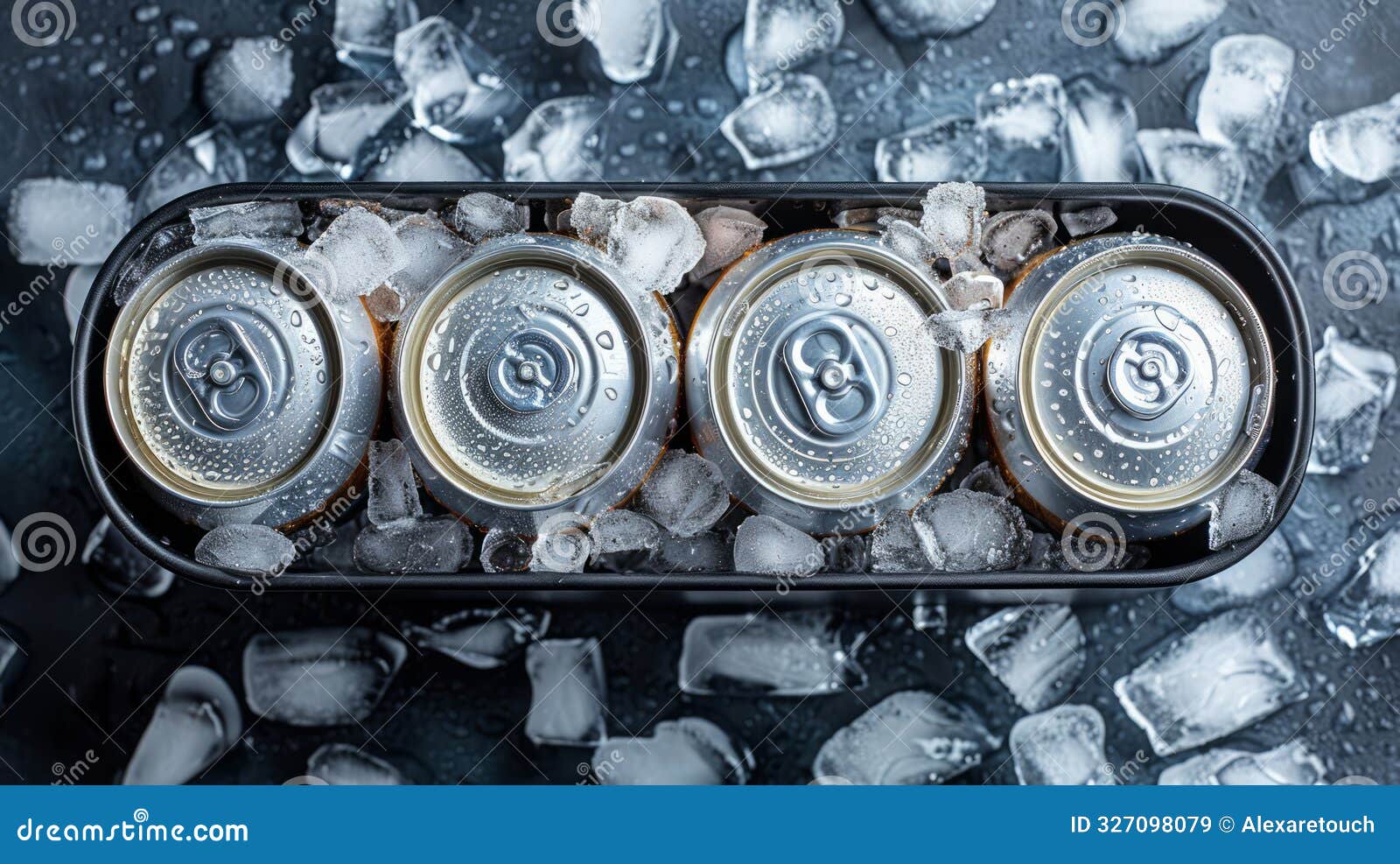 Container Filled with Ice with White Tin Cans Inside Stock Image ...