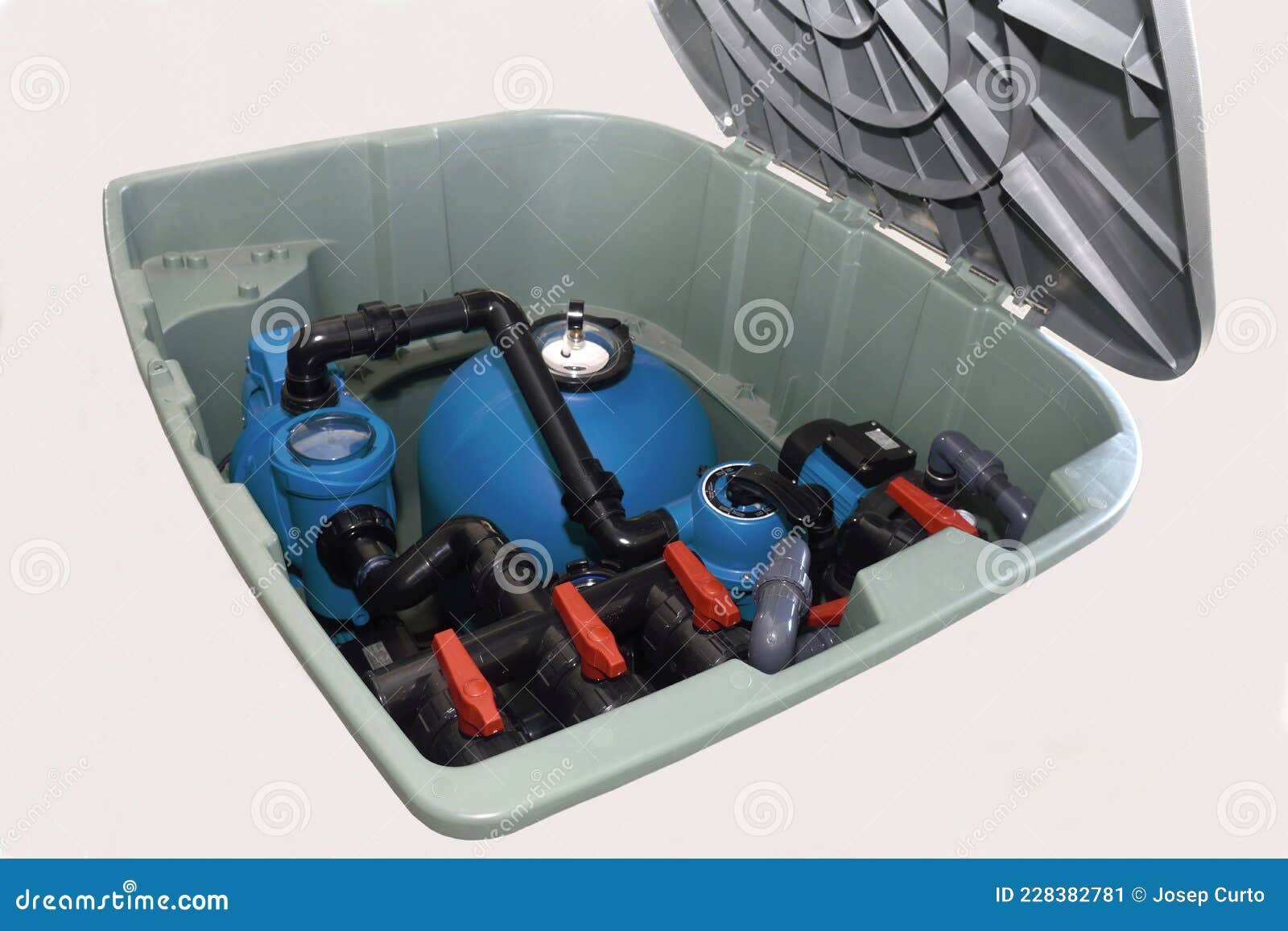 Container of a filter pool stock image. Image of filter - 228382781