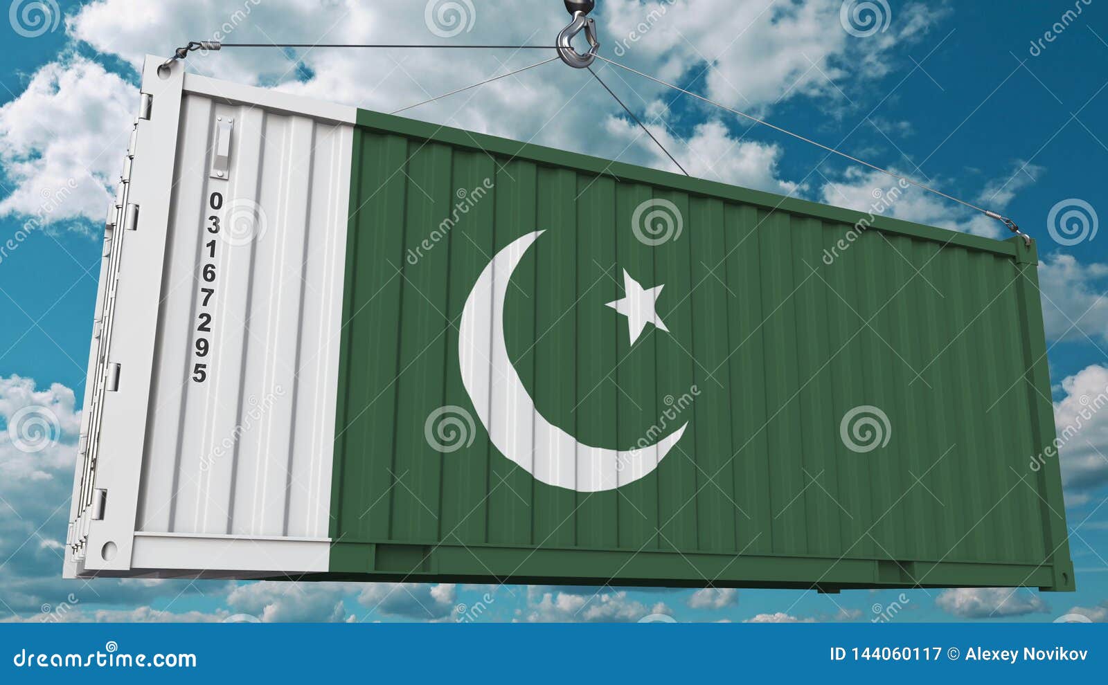 Container with Flag of Pakistan. Pakistani Import or Export Related ...