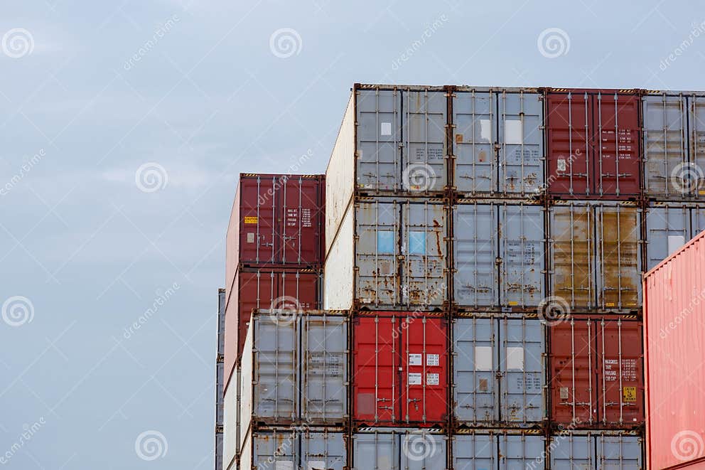 Container Fleet View of Export and Import Trade Stock Image - Image of ...