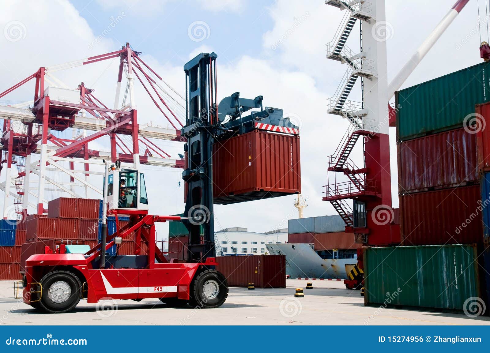 Container forklift stock photo. Image of goods, equipment - 15274956