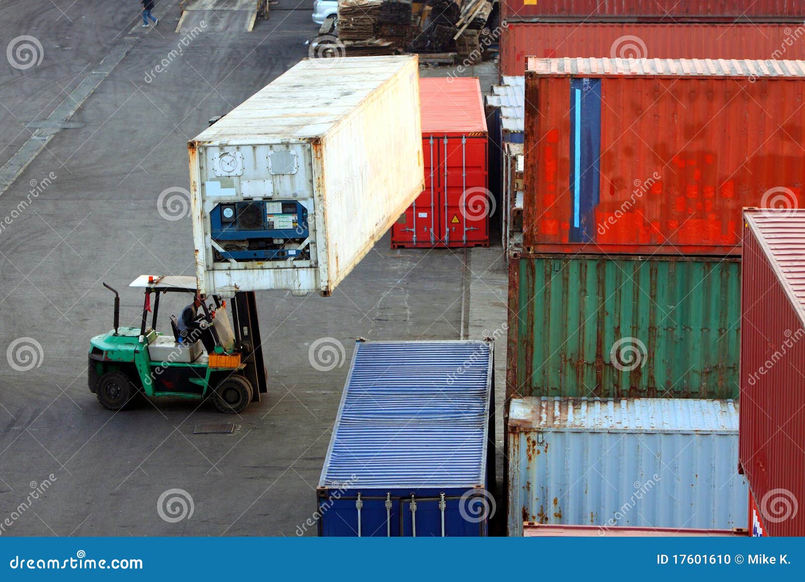 Container Forklift stock photo. Image of blue, freight - 17601610
