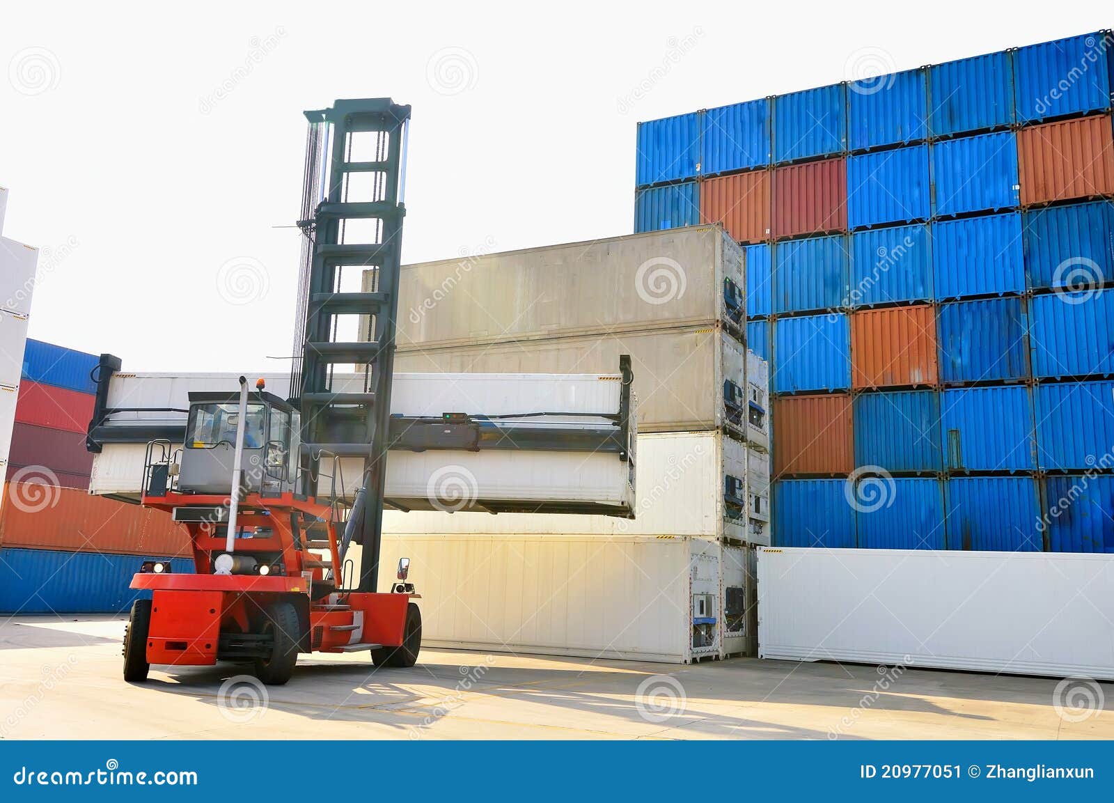 Container forklift stock image. Image of equipment, moving - 20977051