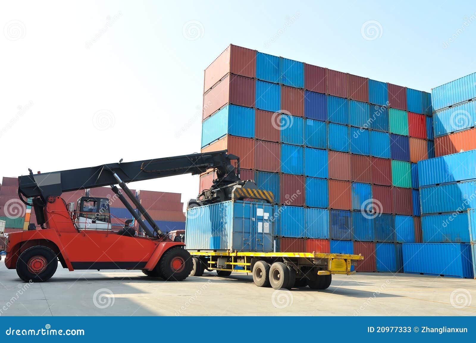 Container forklift stock image. Image of crane, equipment - 20977333