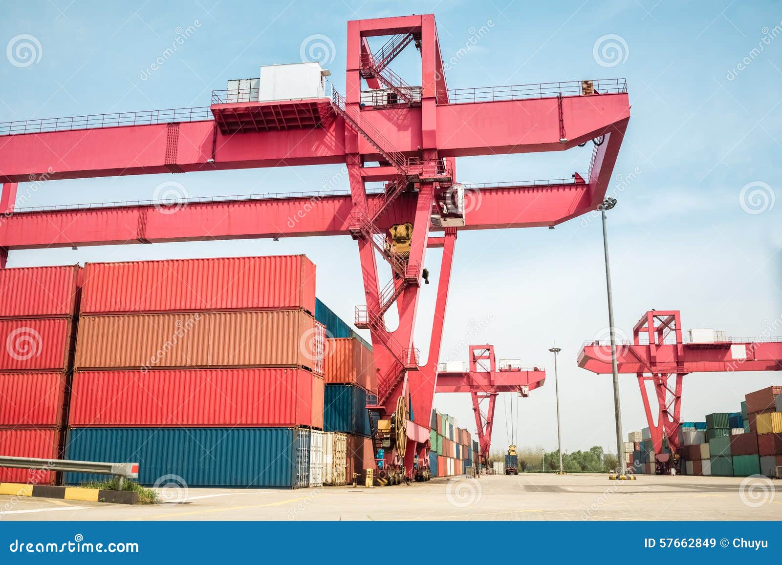 Container freight yard stock image. Image of goods, business - 57662849