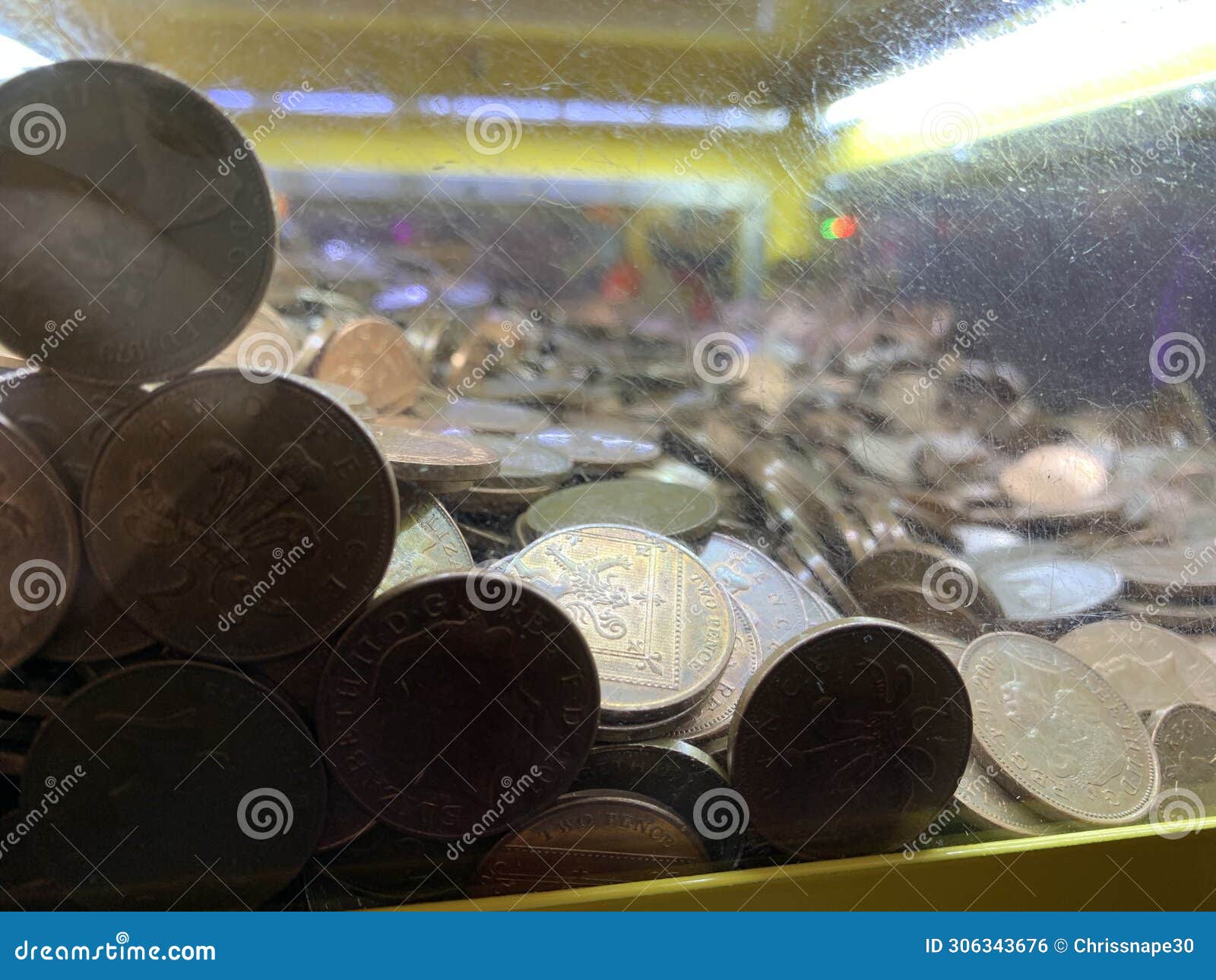 Container Full of British 2 Penny Coins Stock Photo - Image of earn ...