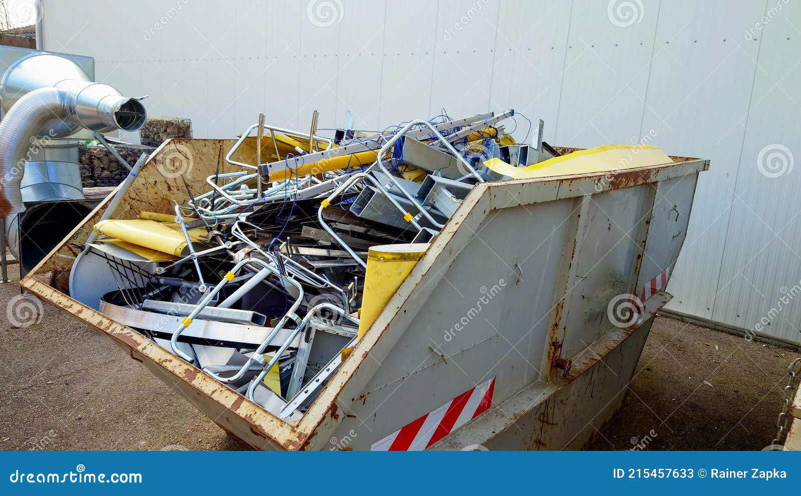 Container Full of Metallic Scrap Stock Image - Image of home, garbage ...
